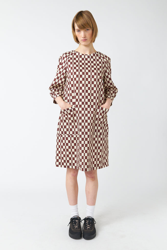 Checkers smock dress