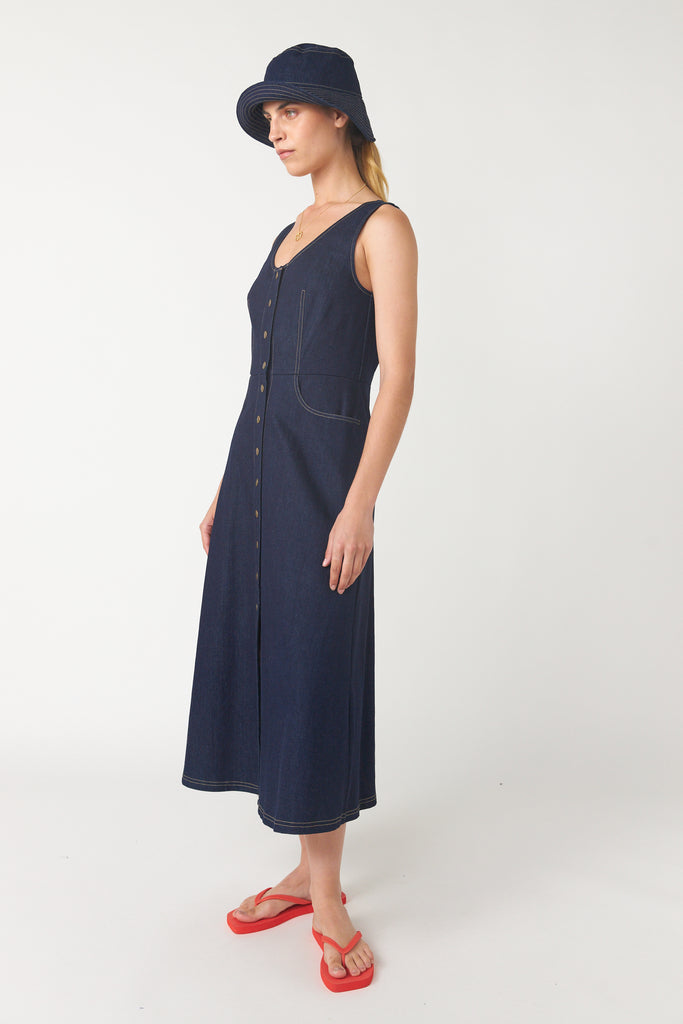 Denim dome dress 
